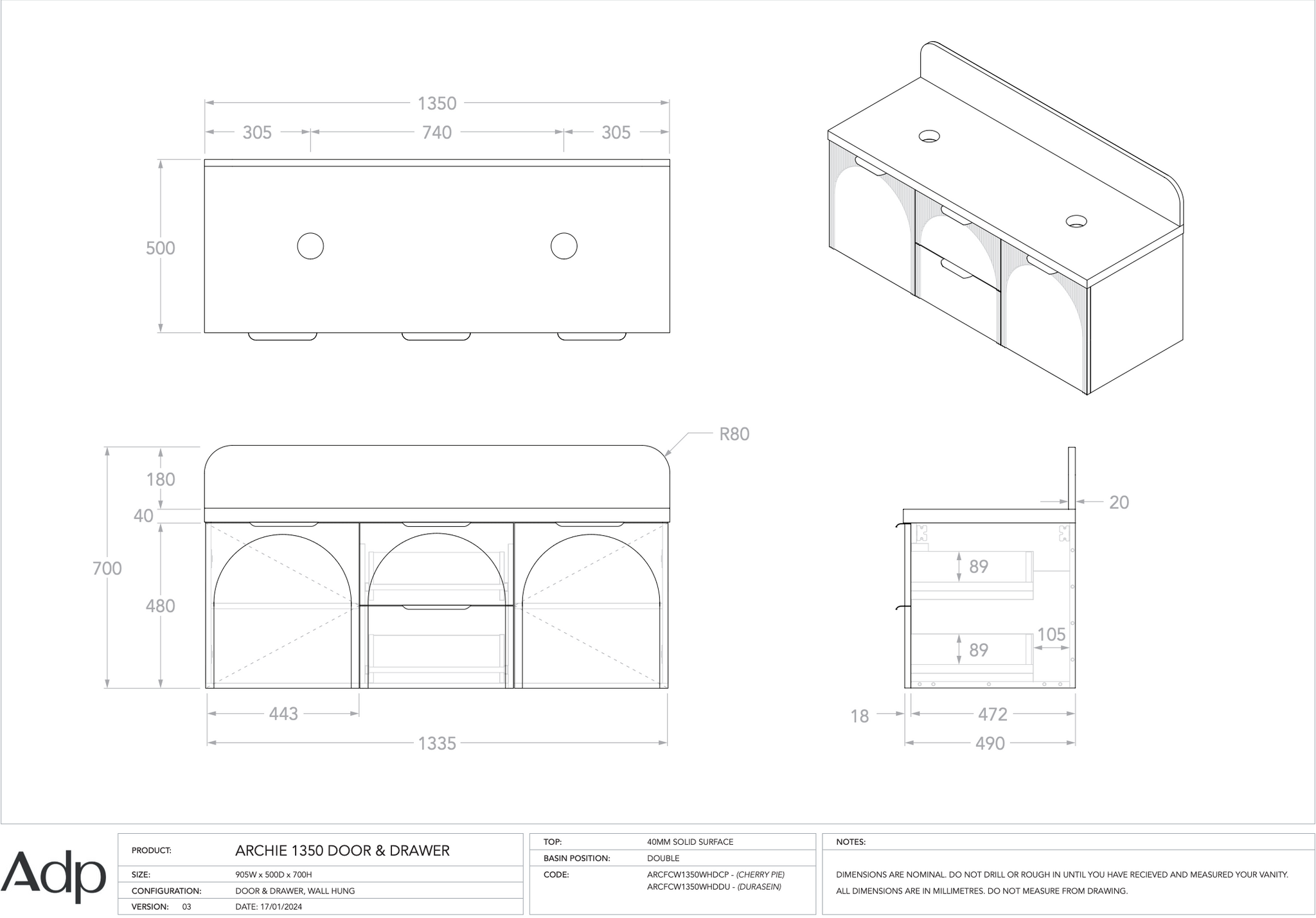 ADP Archie Wall Hung Vanity – Wellsons