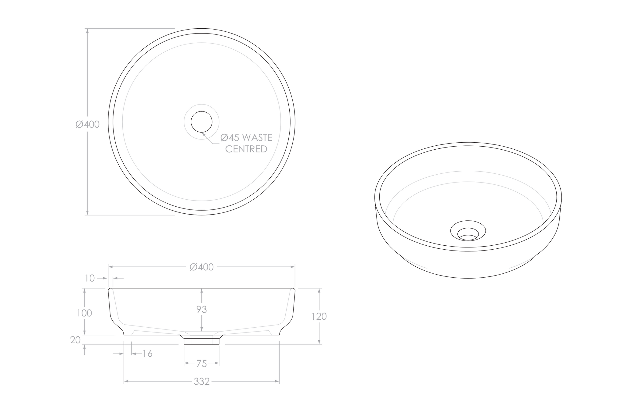 ADP Monroe Above Counter Basin Matte – Wellsons