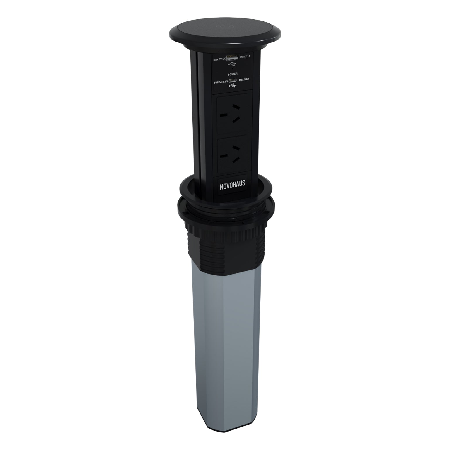 Motorised Pop Up Bench Power Point With USB - Black – Wellsons