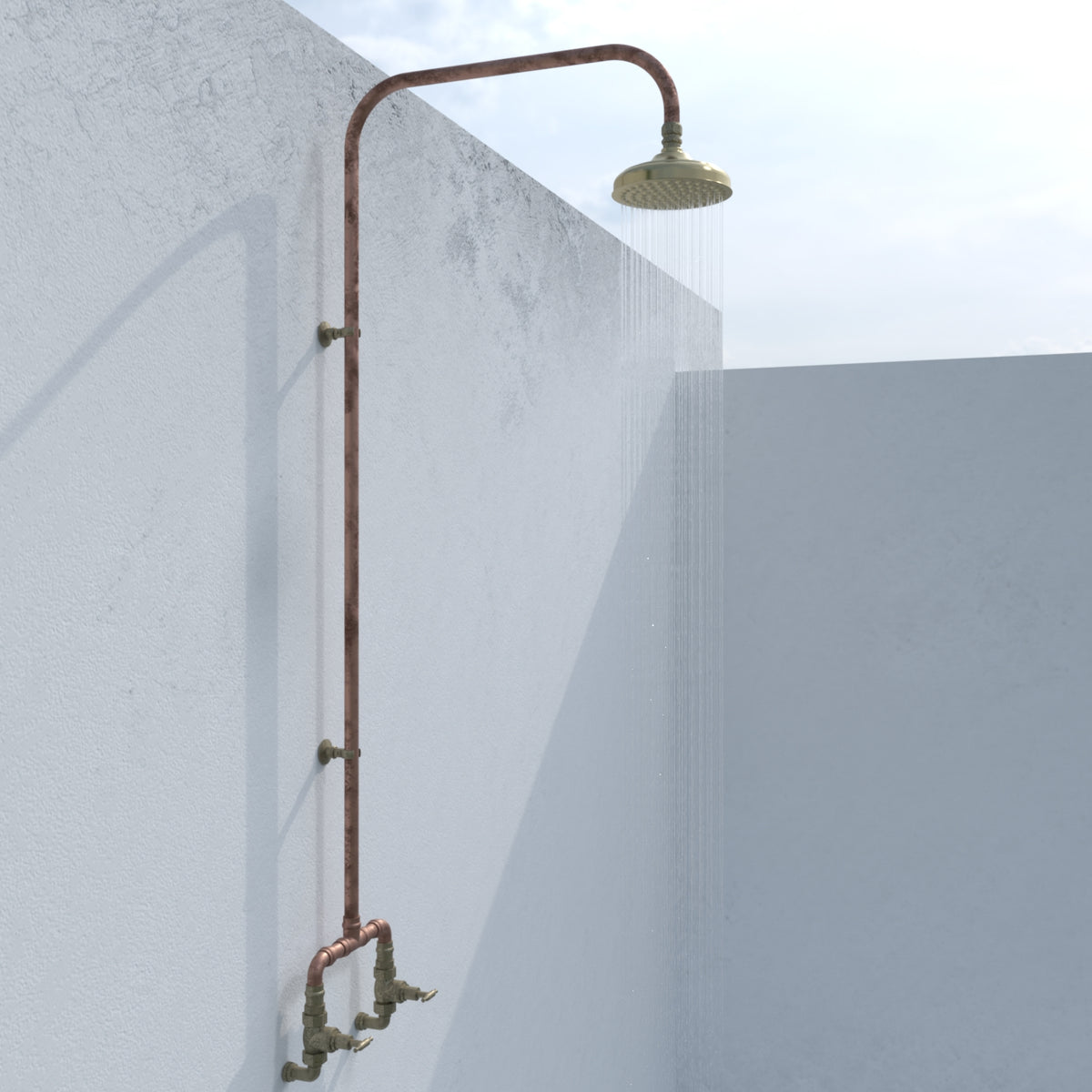 Haven 150mm Brass Copper Outdoor Shower Head Set – Wellsons