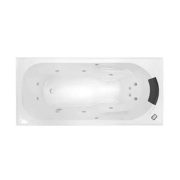 Decina Prima Contour 12 Jet Spa Inset Bath 1515/1635/1785mm - Gloss Wh ...