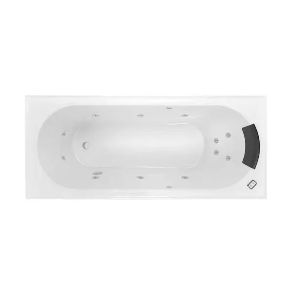 Decina Turin Contour 12 Jet Spa Inset Bath 1510/1665/1790mm - Gloss Wh ...
