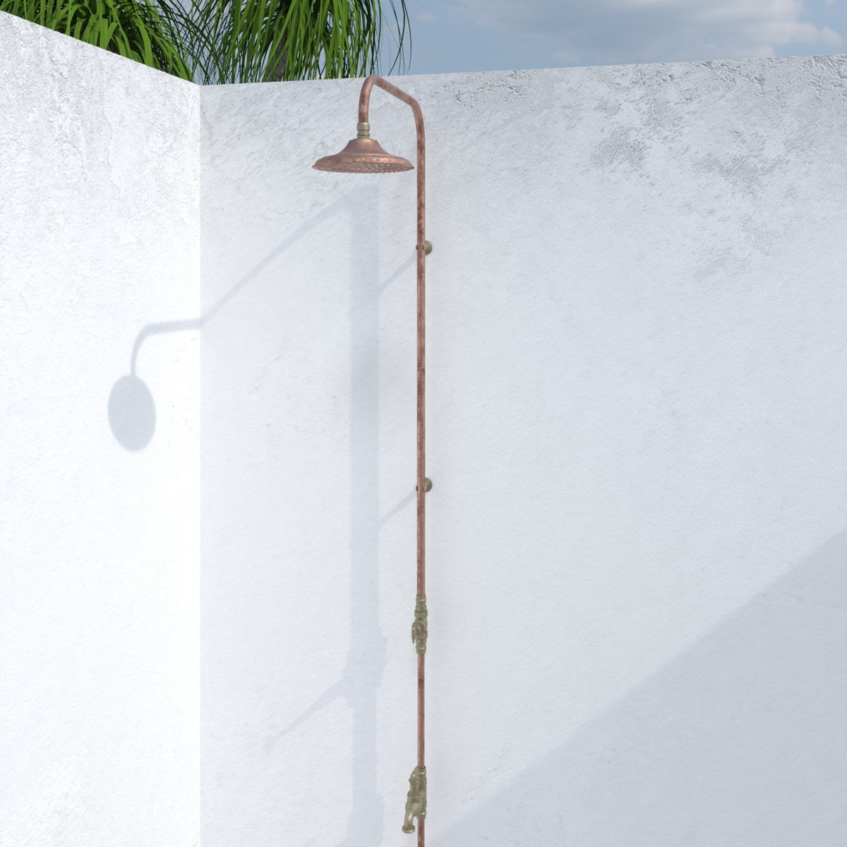 Haven Copper Outdoor Shower Cold Water Foot Tap – Wellsons