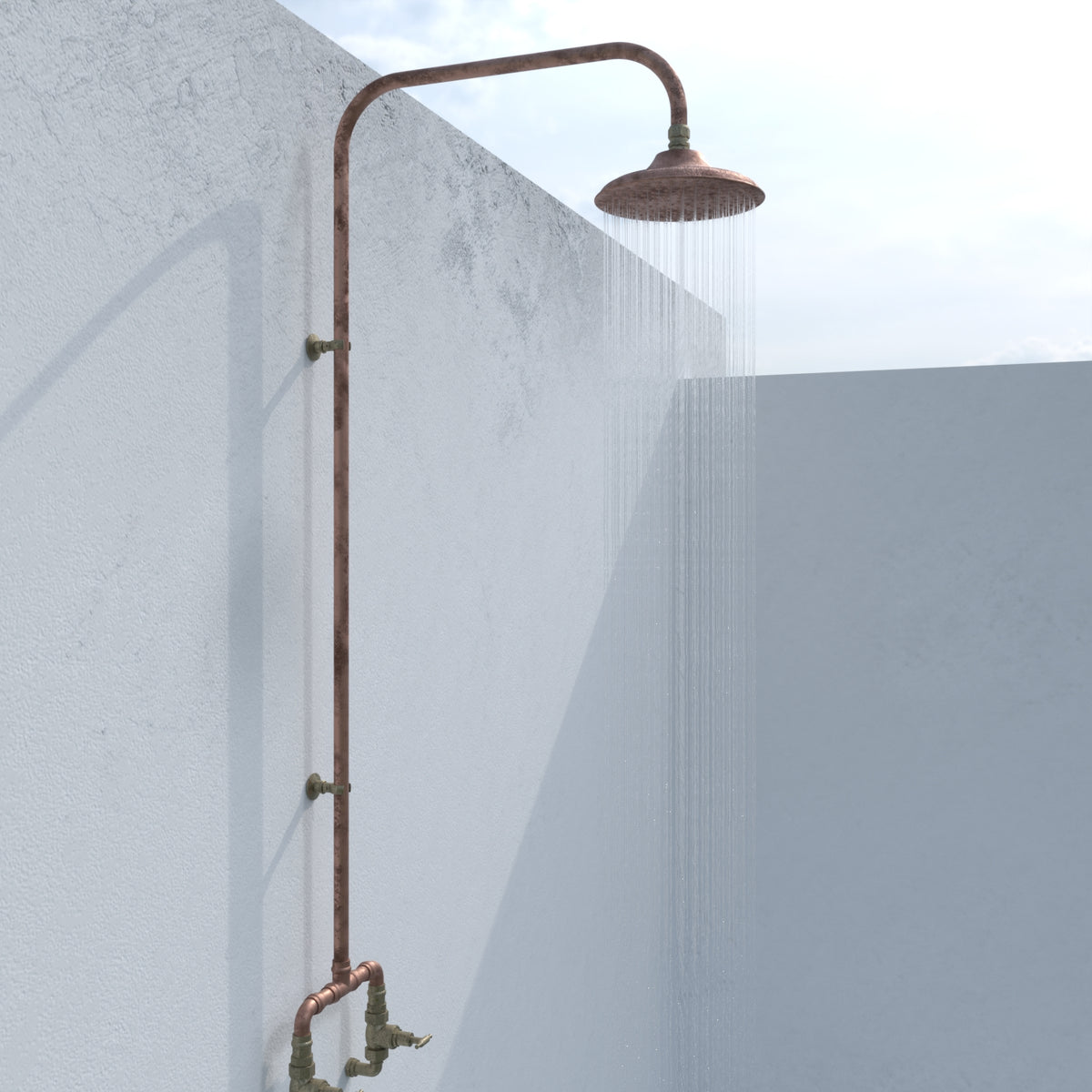 Haven Copper Outdoor Shower Head Set – Wellsons