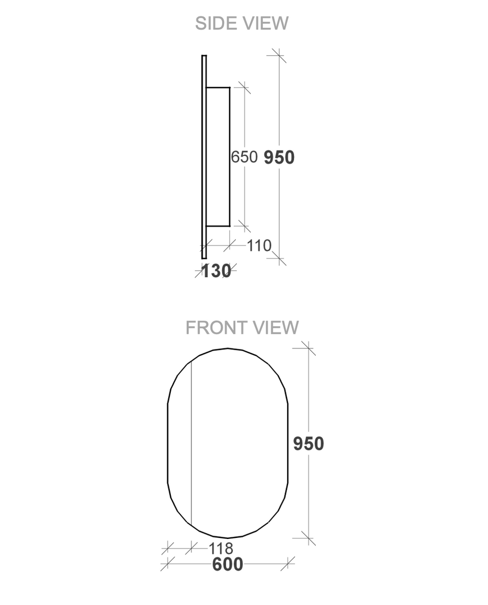 Rifco Eclipse Mirror Cabinet - White Melamine – Wellsons