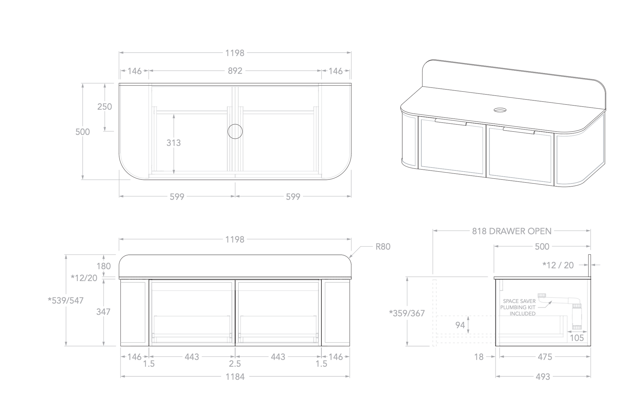 ADP Flo Wall Hung Vanity – Wellsons