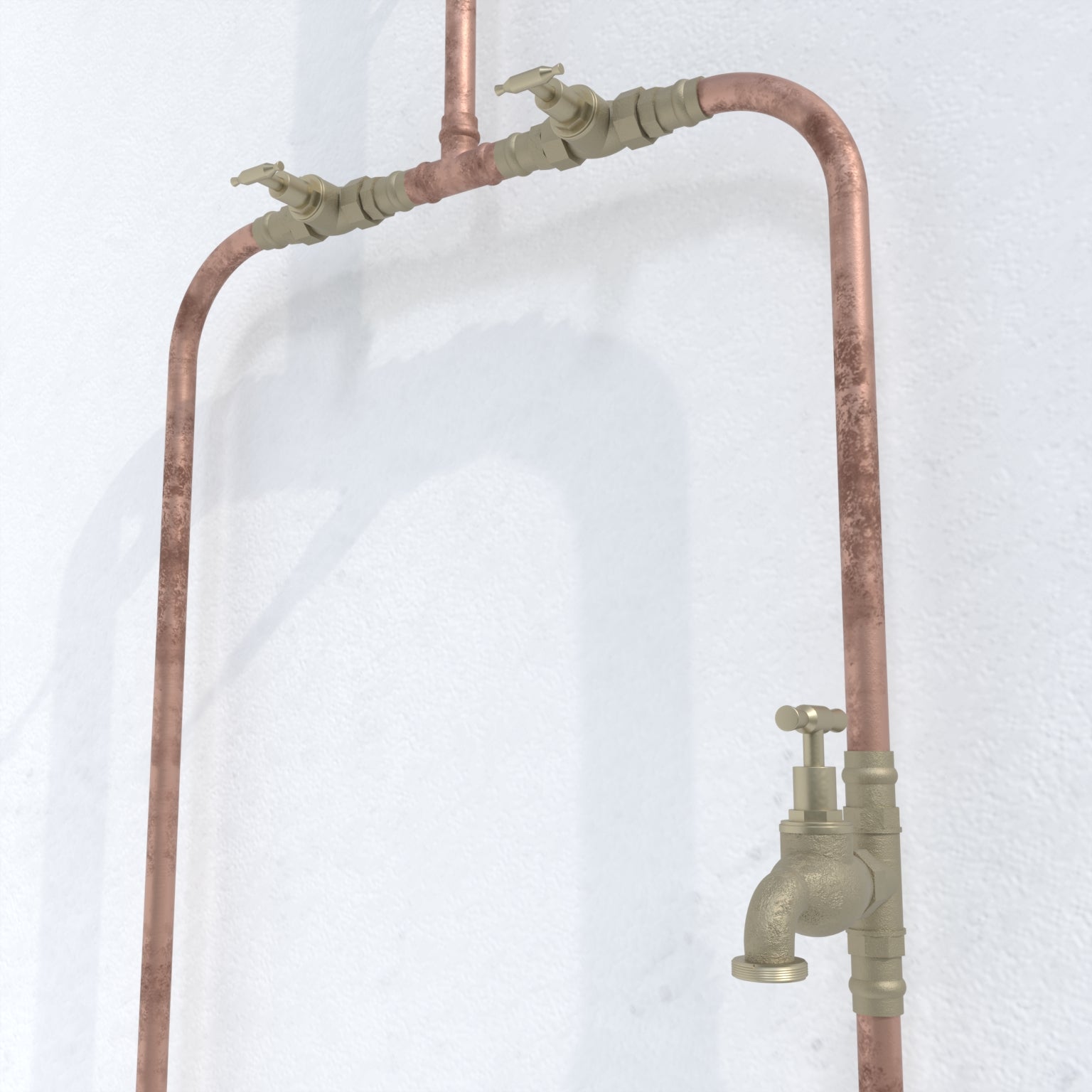 Haven 150mm Brass Copper Outdoor Shower Hot & Cold Water Foot Tap ...