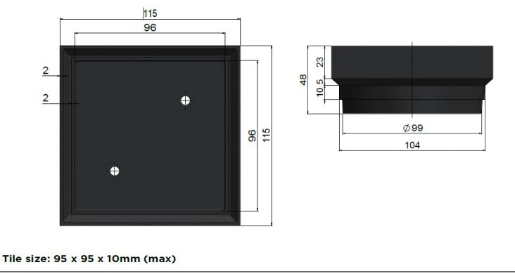 Meir Shower Waste with Tile Insert - Champagne – Wellsons