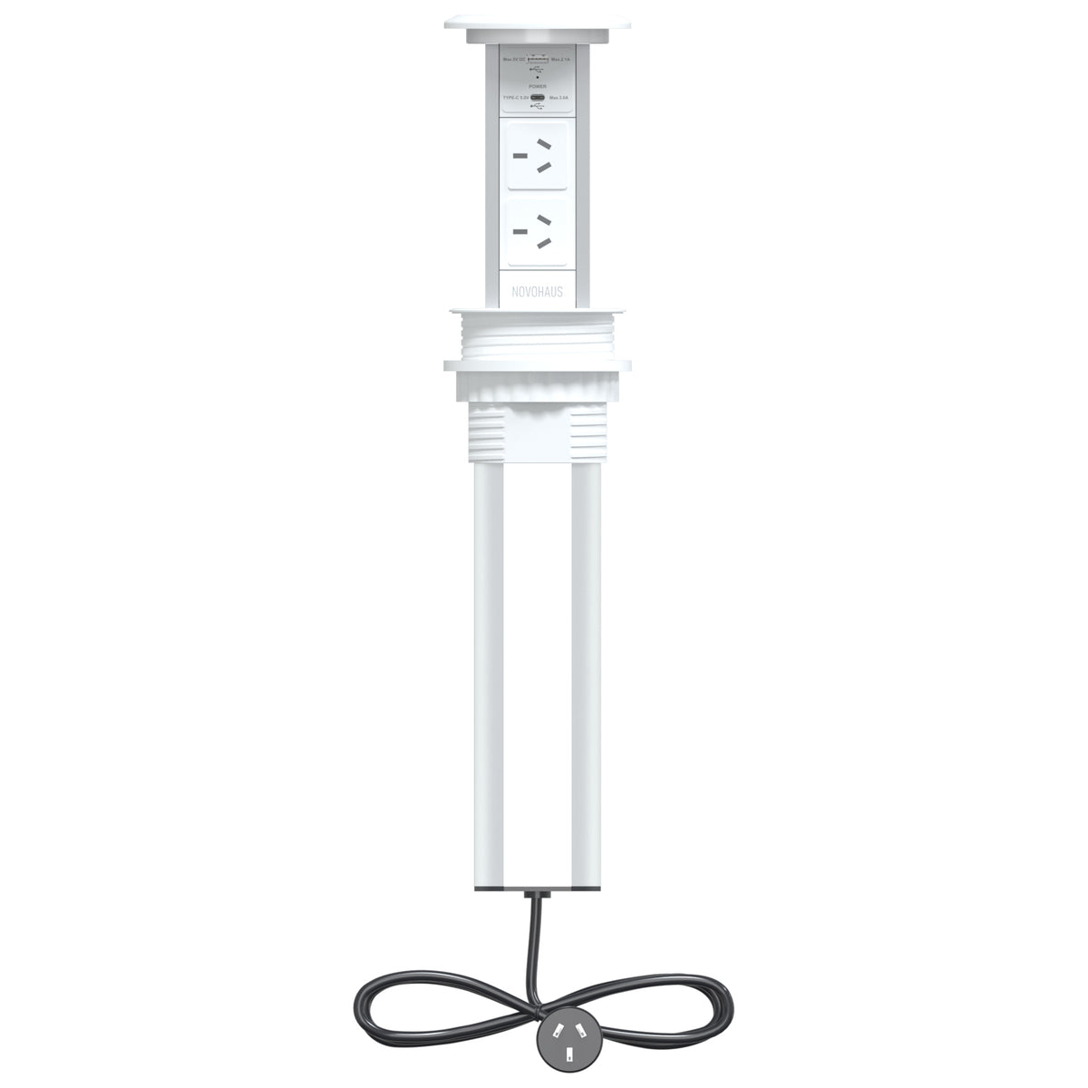 Motorised Pop Up Bench Power Point With USB White – Wellsons