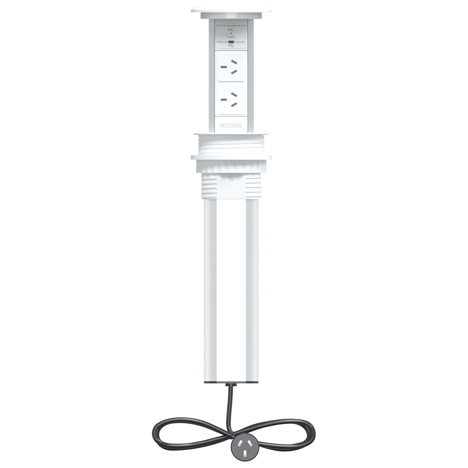 Motorised Pop Up Bench Power Point With USB White – Wellsons