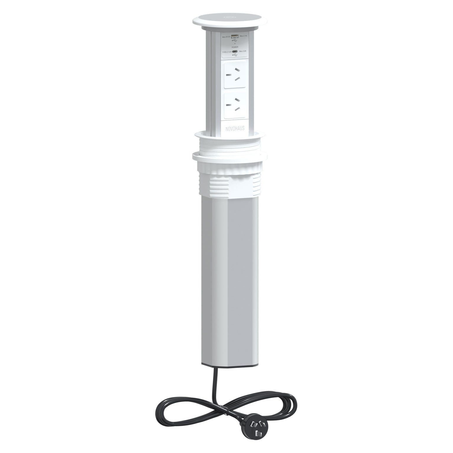 Motorised Pop Up Bench Power Point With USB White – Wellsons