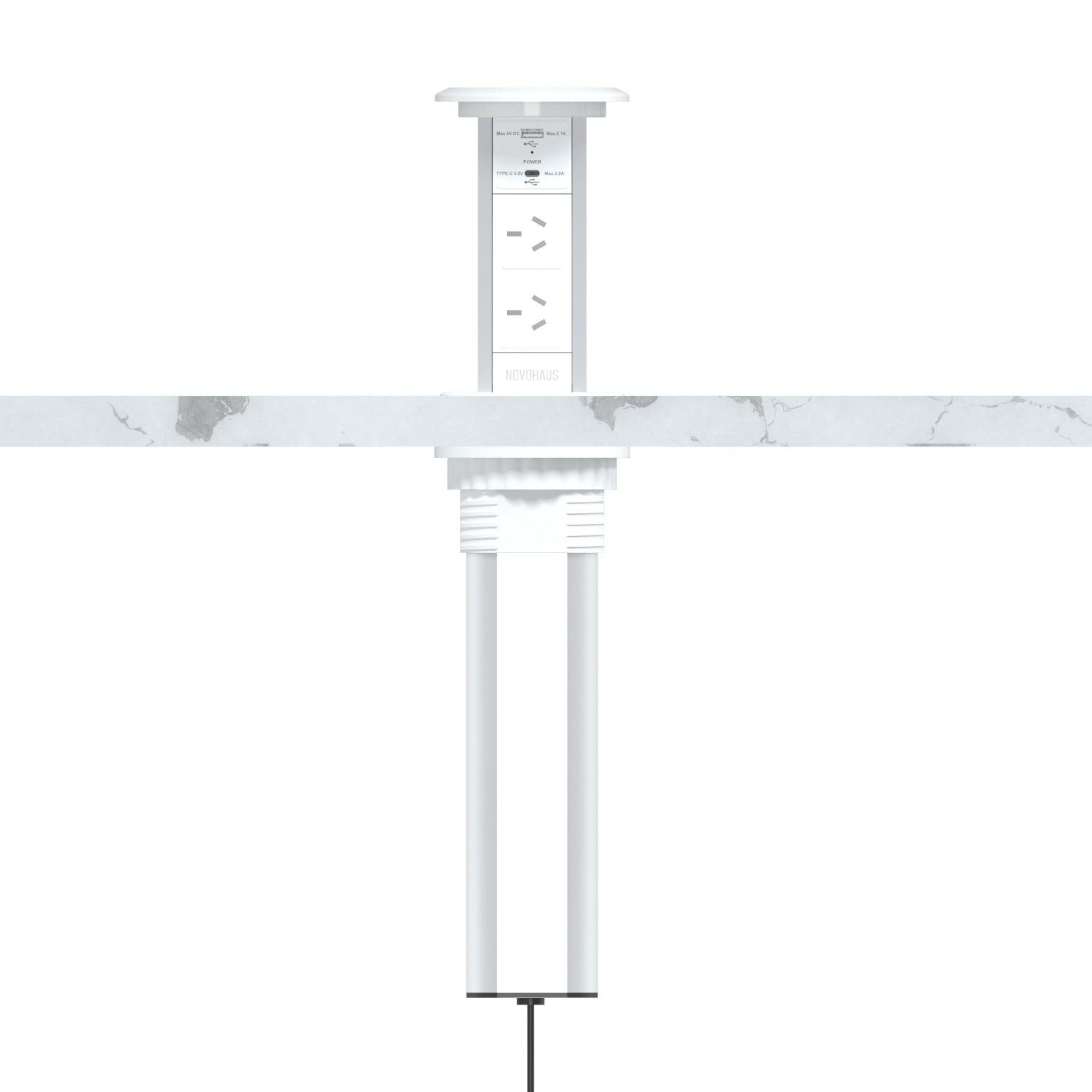 Motorised Pop Up Bench Power Point With USB White – Wellsons