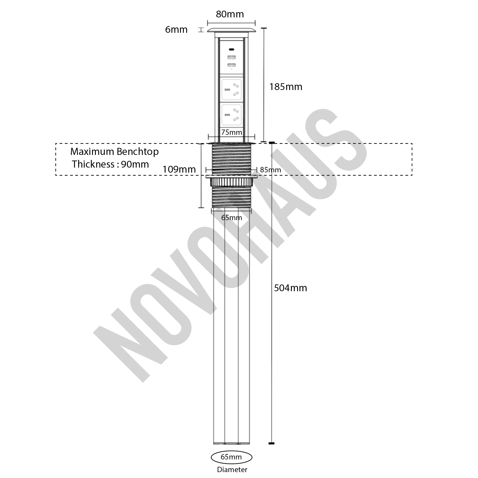 Pop Up Bench Power Point - Black Silver – Wellsons