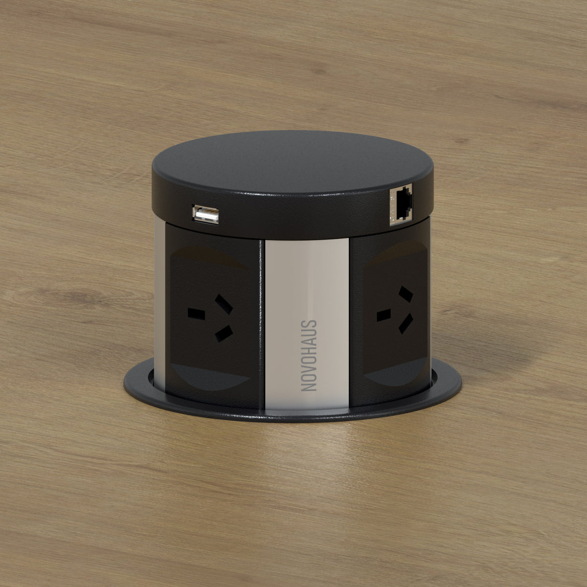 Quad Sided Pop Up Power Outlet With USB - Black – Wellsons