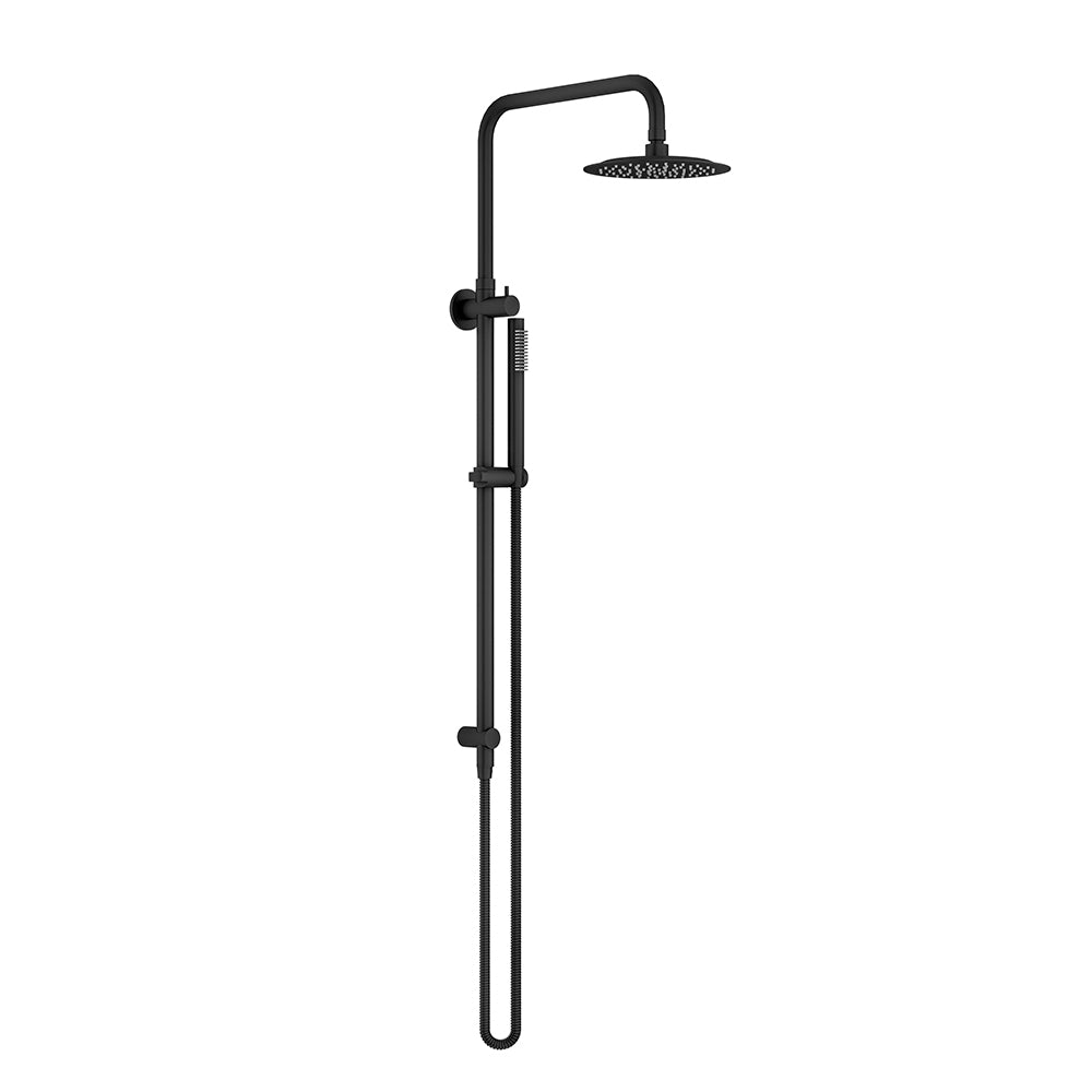 Elle Twin Rail Outdoor Shower 316 Stainless Steel - Matte Black – Wellsons