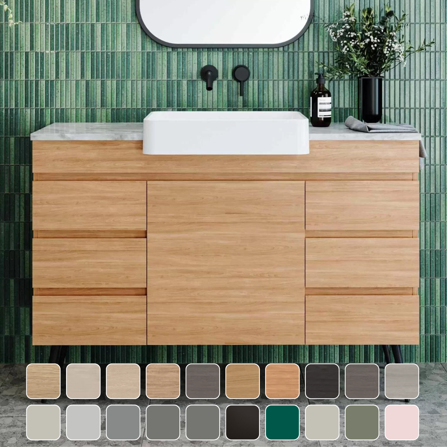 Timberline Bargo Wall Hung Vanity with Silksurface Top & Basin – Wellsons