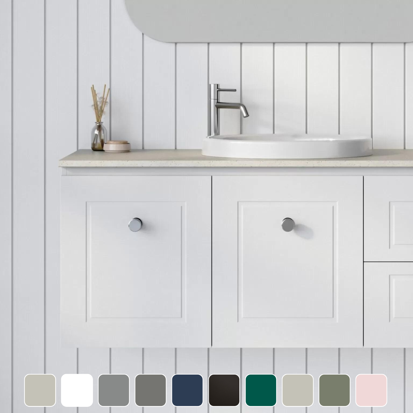 Timberline Nevada Classic Wall Hung Vanity with Silksurface Top and Ba ...