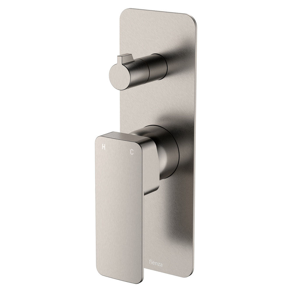 Fienza Tono Rectangular Plate Wall Mixer Diverter - Brushed Nickel ...