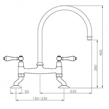 Turner Hastings Ludlow Bridge Mixer Tap – Brushed Nickel – Wellsons