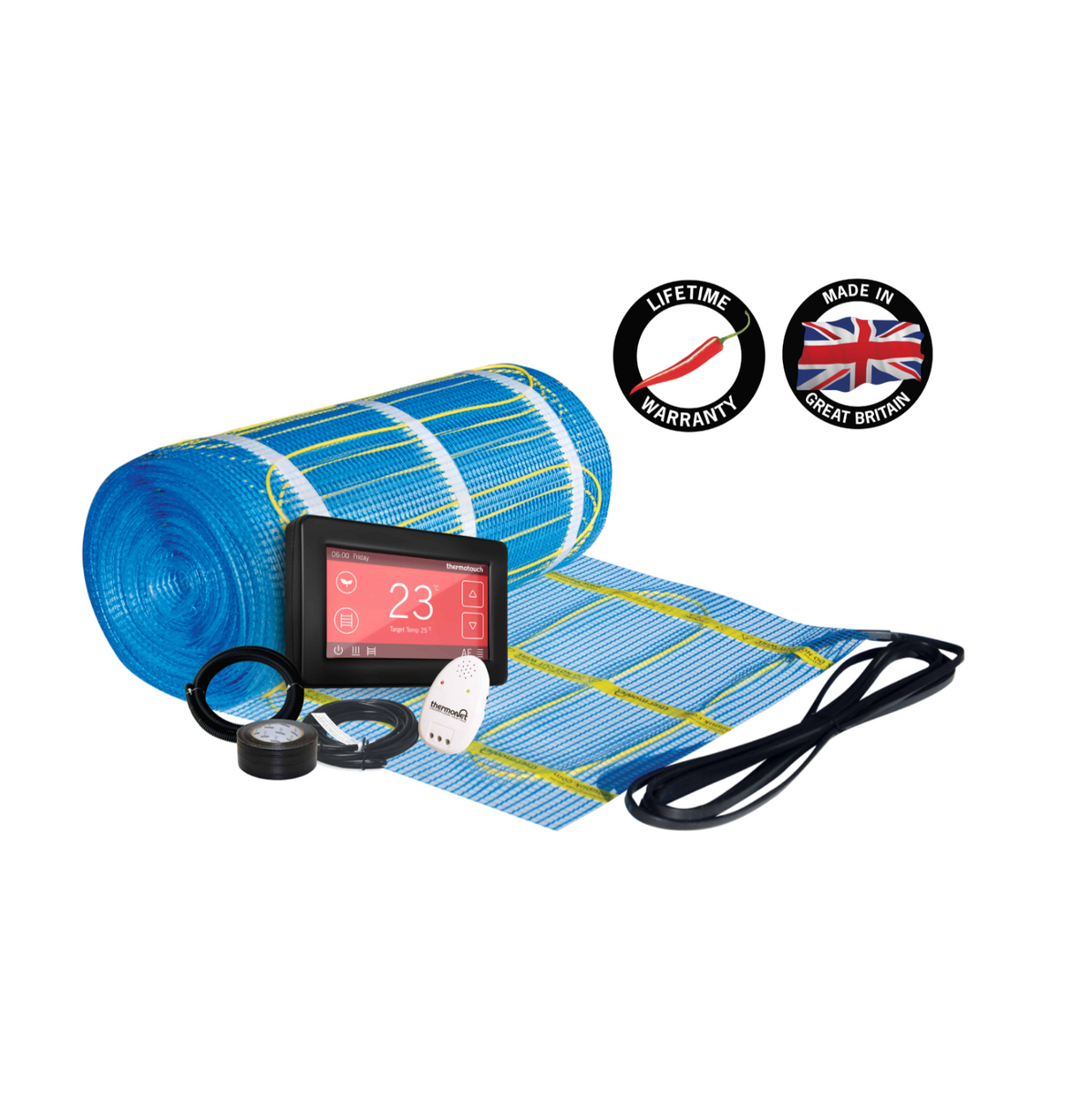 Thermogroup Thermonet Under Floor Heating Black Dual Controller Kit 15 ...