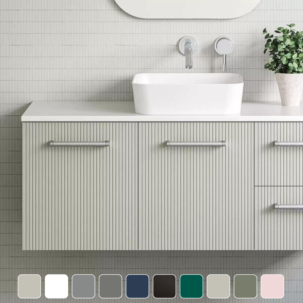 Timberline Victoria Wall Hung Vanity with Silksurface Top & Above Coun ...