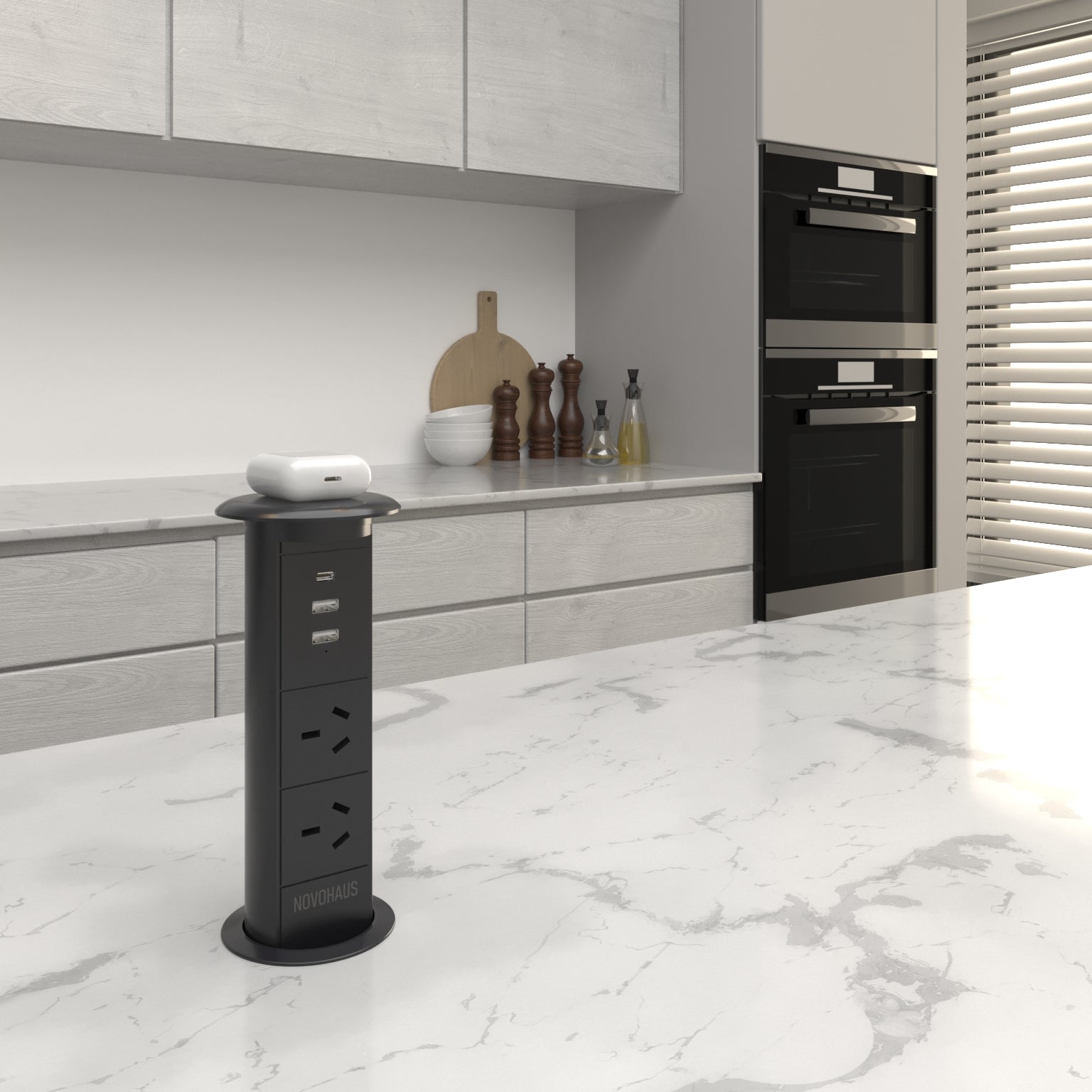 Pop Up Bench Power Point - Black Silver – Wellsons