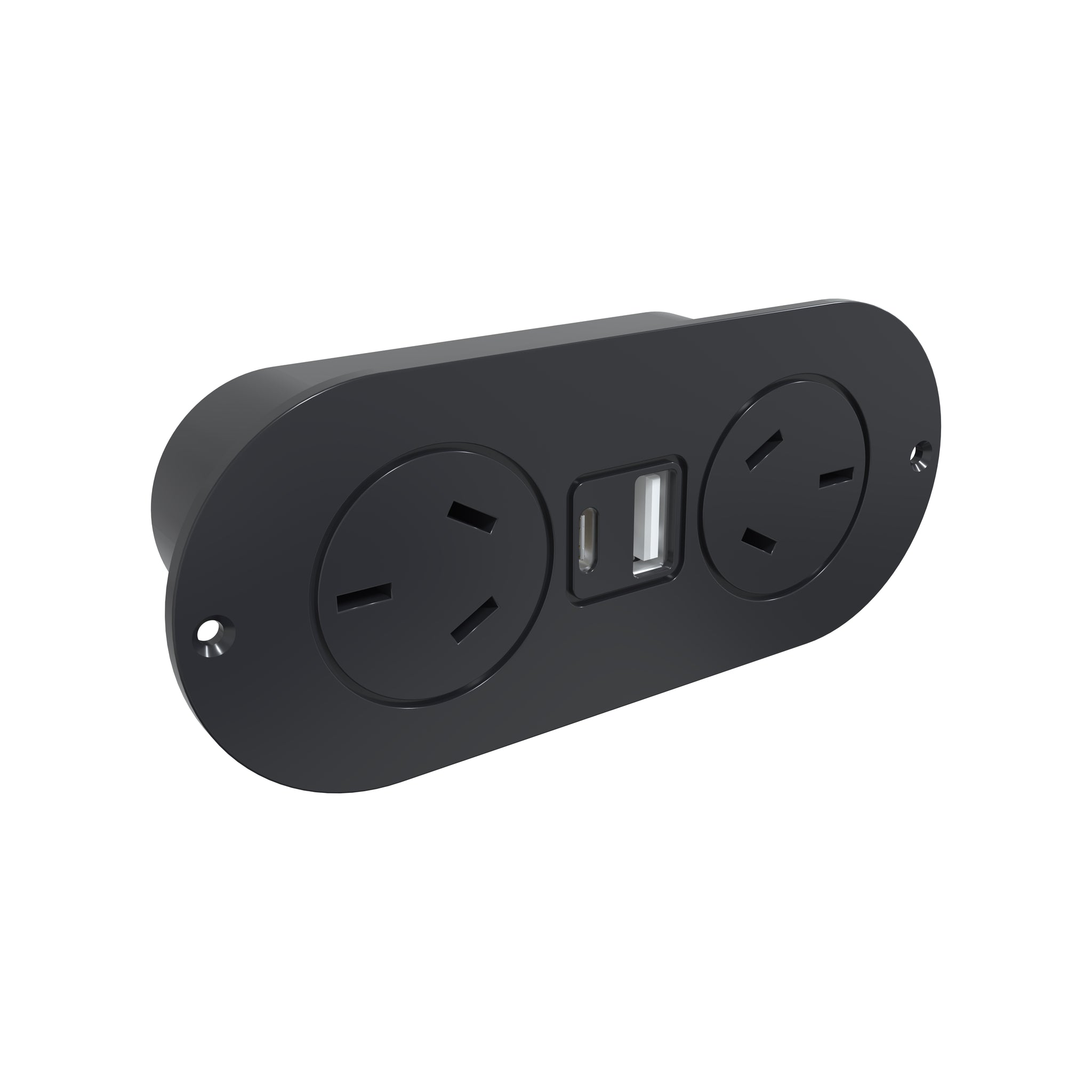 In Drawer Power Point Round Black – Wellsons