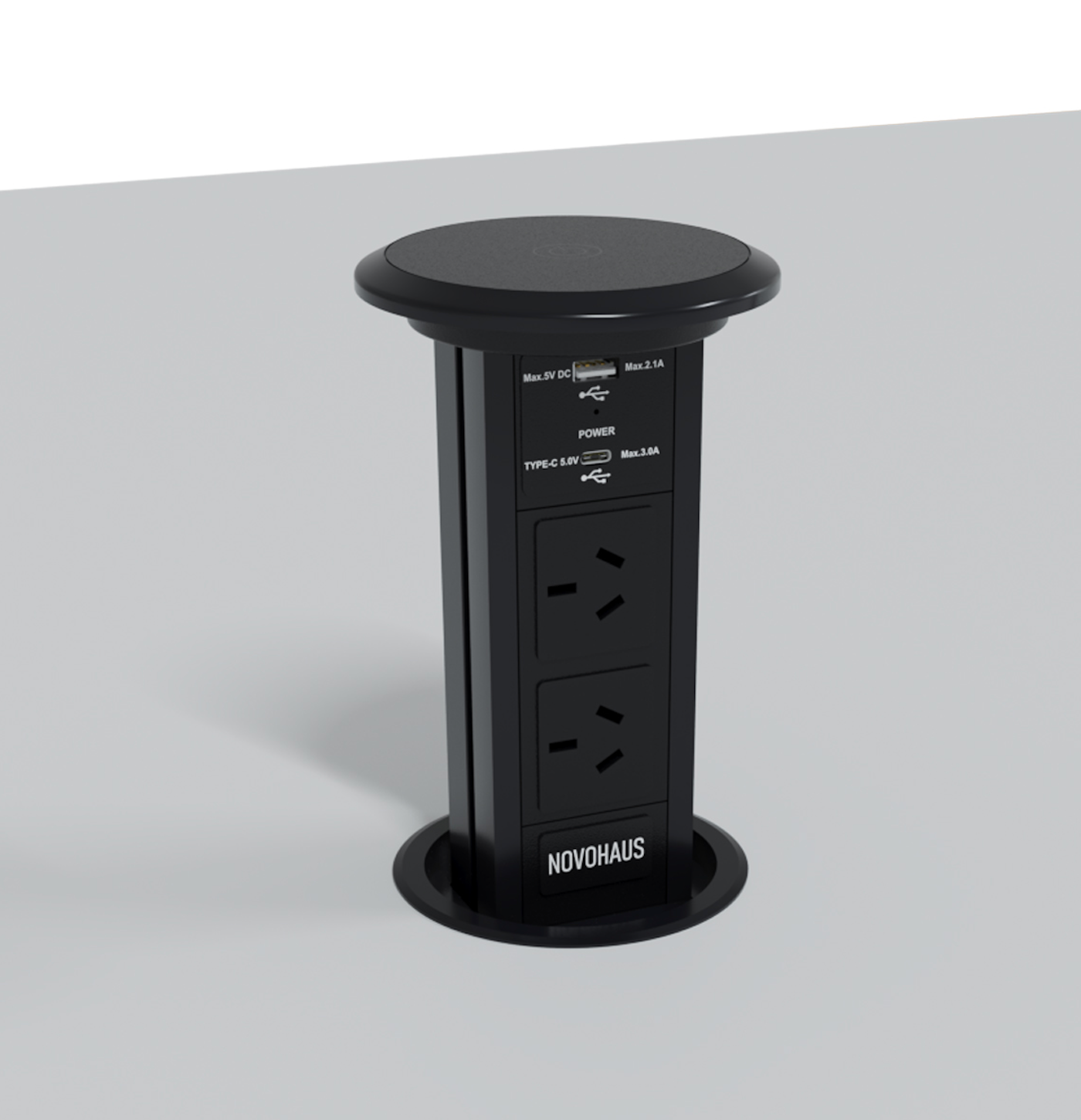 Motorised Pop Up Bench Power Point With USB - Black – Wellsons