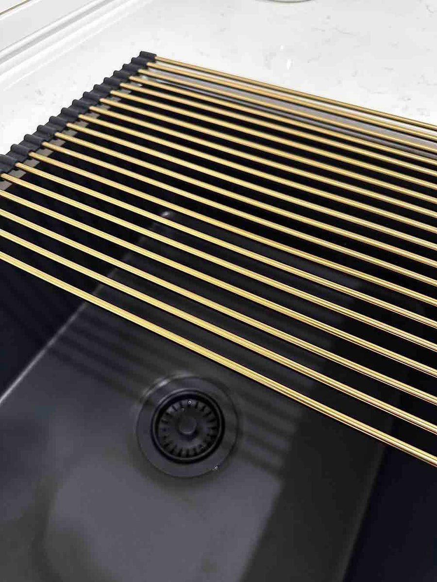 Turner Hastings Roll-Up Sink Drainer 43 x 32 - Brushed Brass – Wellsons