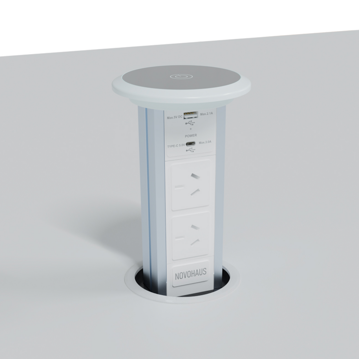 Motorised Pop Up Bench Power Point With USB White – Wellsons