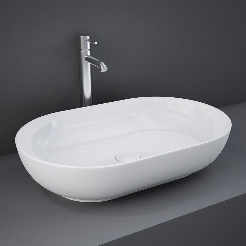 Fienza Rak Feel Oval Above Counter Basin - Gloss White – Wellsons