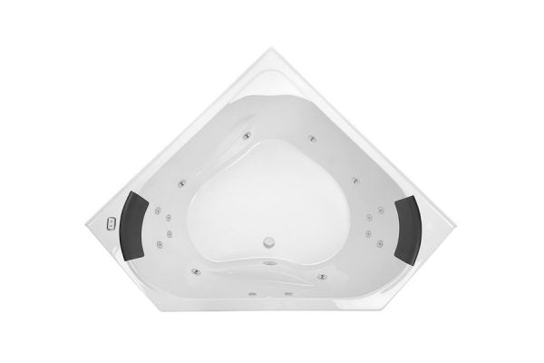 Decina Angelique Contour 14 Jet spa Inset Corner Bath 1295/1465mm - Gl ...