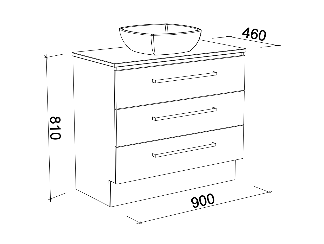 Timberline Ashton Floor Standing Vanity with Above Counter Basin – Wellsons