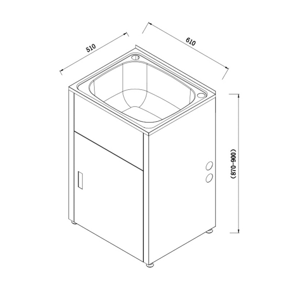 Badundküche Traditionell 45 Litre Laundry Unit - Matte Black – Wellsons