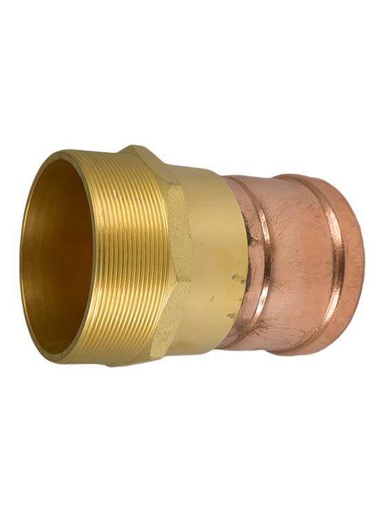 Copper Press Brass Male Coupling Water 100MM x 4" BSP – Wellsons