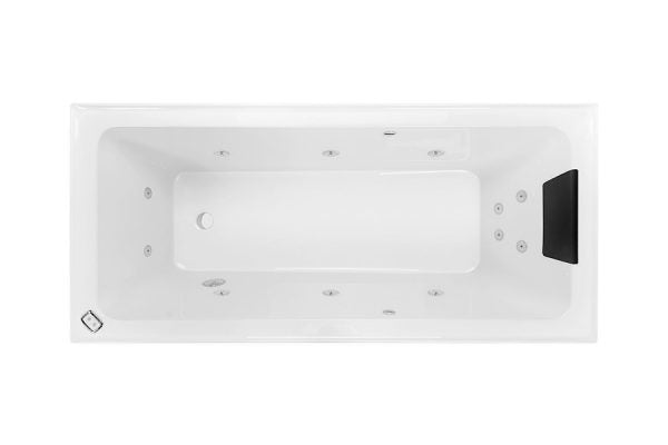Decina Cortez Contour 12 Jet Spa Inset Bath 1520/1670mm - Gloss White ...