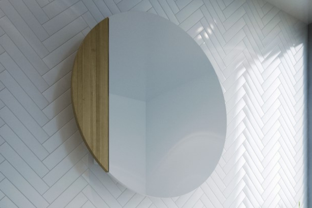 Rifco Cirque T2 Mirror Cabinet With Timber Panel – Wellsons