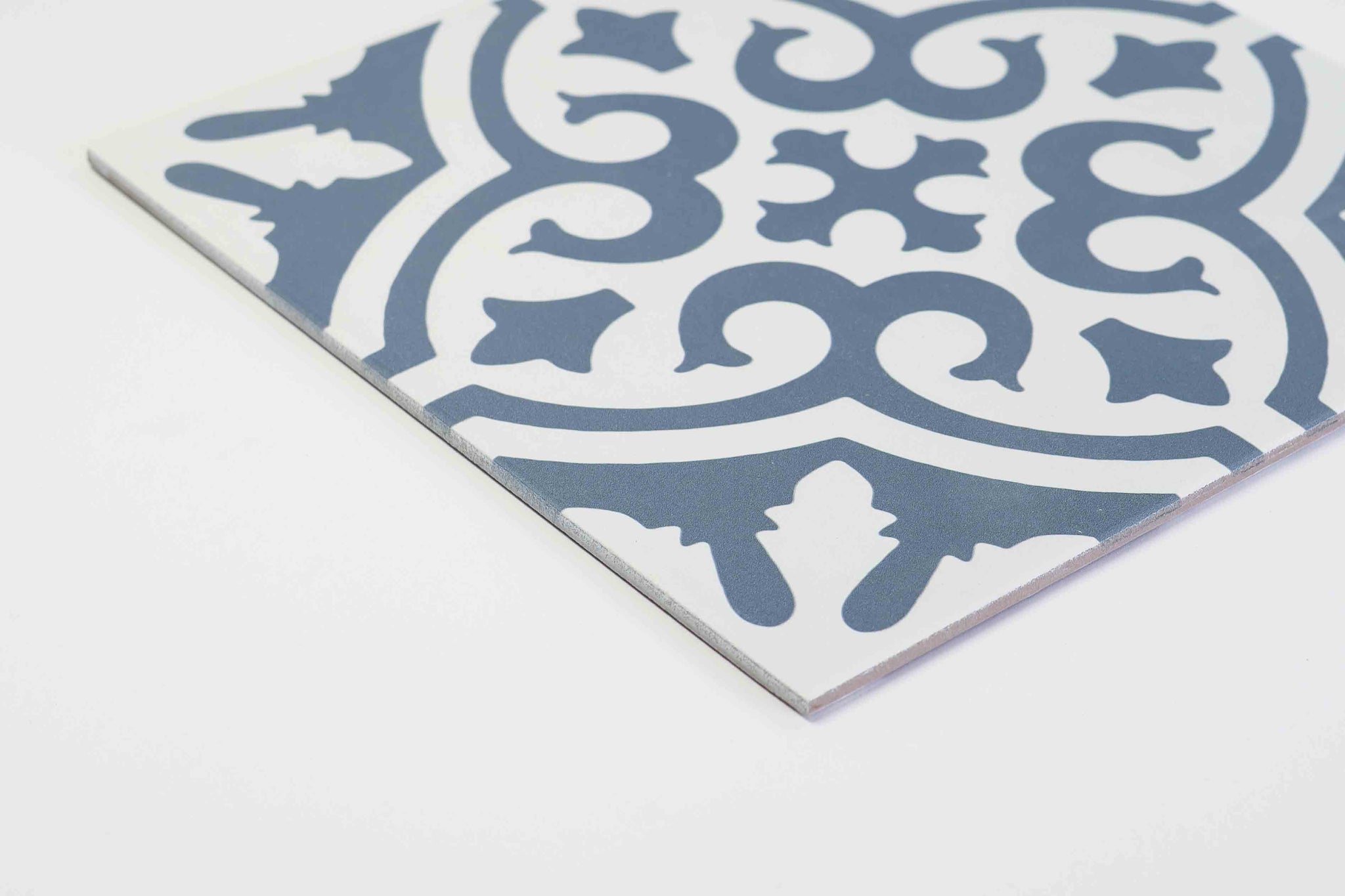 Botania Blue Matt Encaustic Look Tile – Wellsons