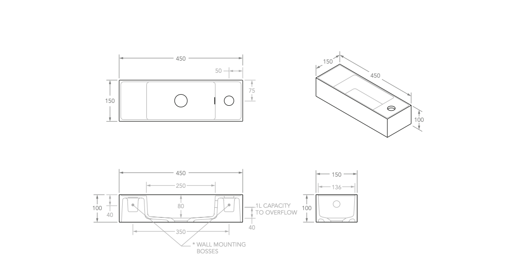 ADP Eon Wall Hung Basin - Gloss White – Wellsons