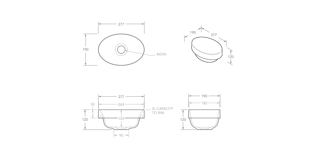 ADP Joy Semi Inset Solid Surface Basin - Gloss White – Wellsons