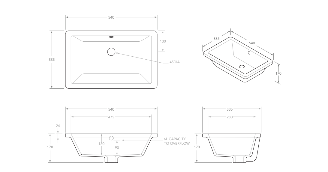ADP Link Under Counter Basin - Gloss White – Wellsons