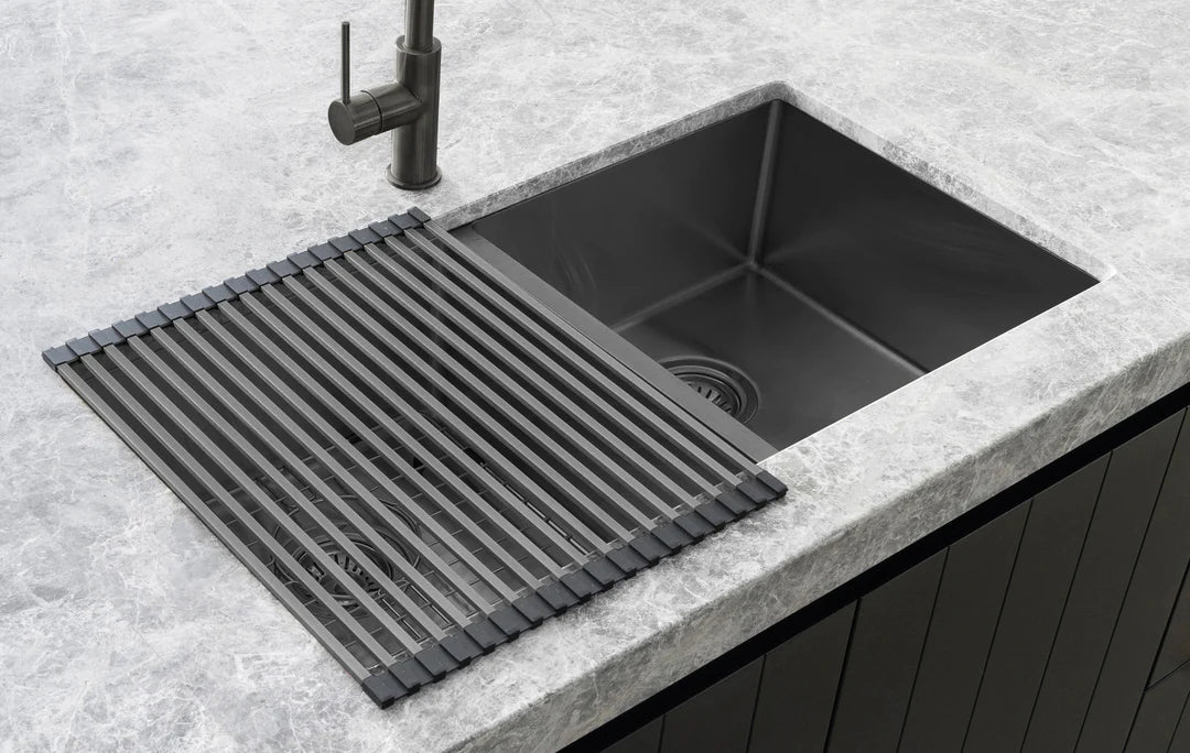 Meir Lavello Stainless Steel Rolling Mat Protector - Gunmetal Black ...