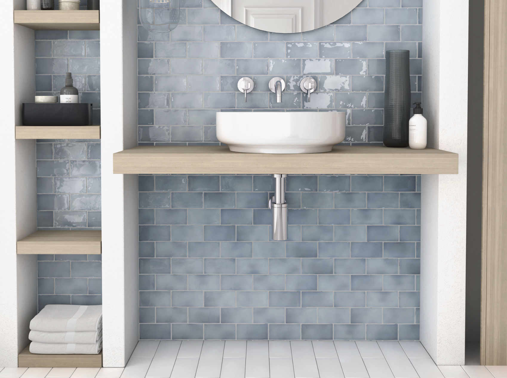 Palm Springs Blue Gloss Subway Tile – Wellsons