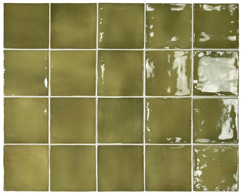 Palm Springs Green Gloss Small Square Tile – Wellsons