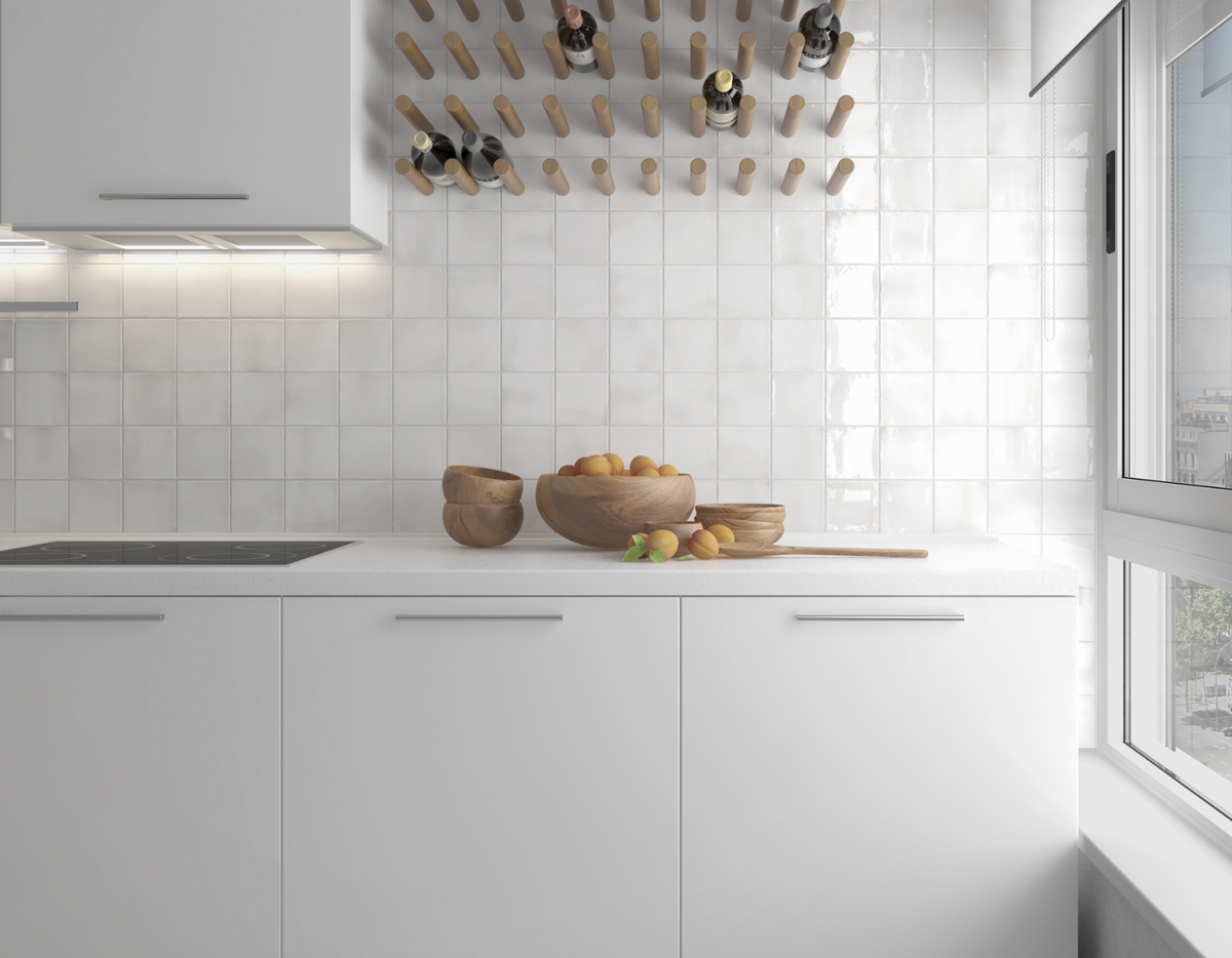 Palm Springs White Gloss Small Square Tile – Wellsons