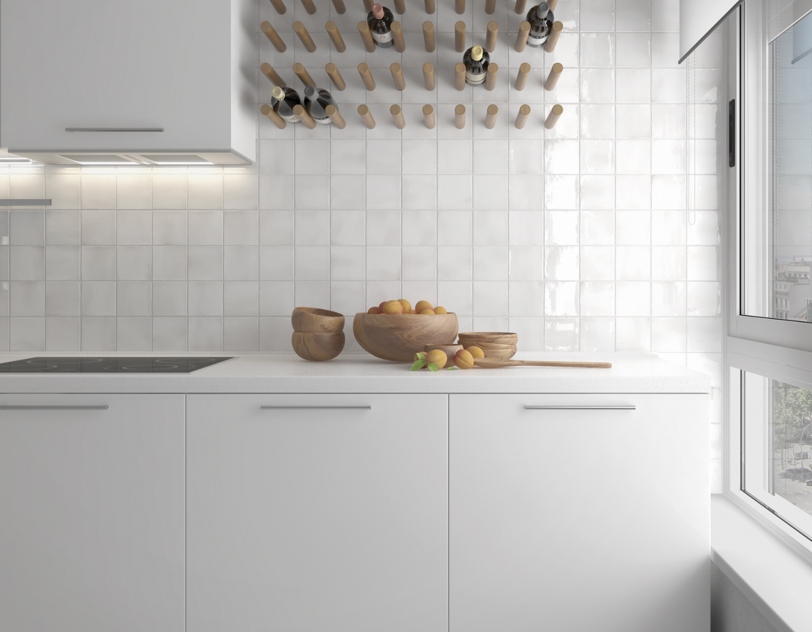 Palm Springs White Gloss Small Square Tile – Wellsons