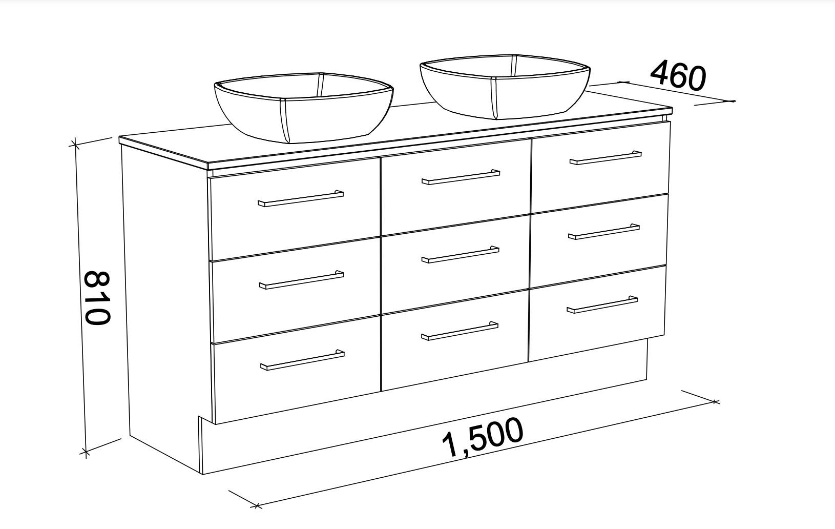 Timberline Ashton Floor Standing Vanity with Above Counter Basin – Wellsons