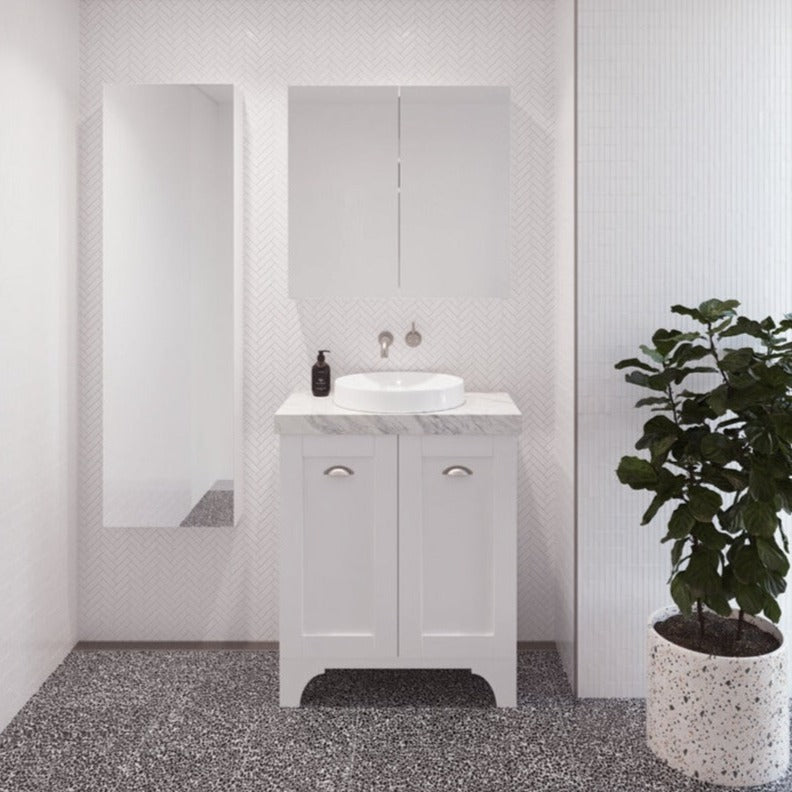 Timberline Windsor Floor Standing Vanity with Silksurface Top & Above ...