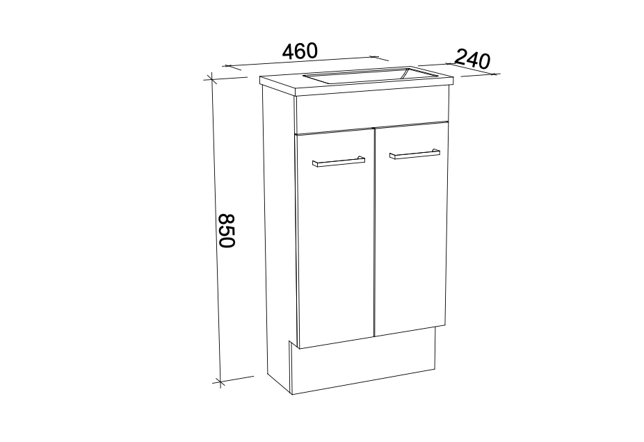 Timberline Ensuite Floor Standing Compact Small Vanity with Acrylic To ...