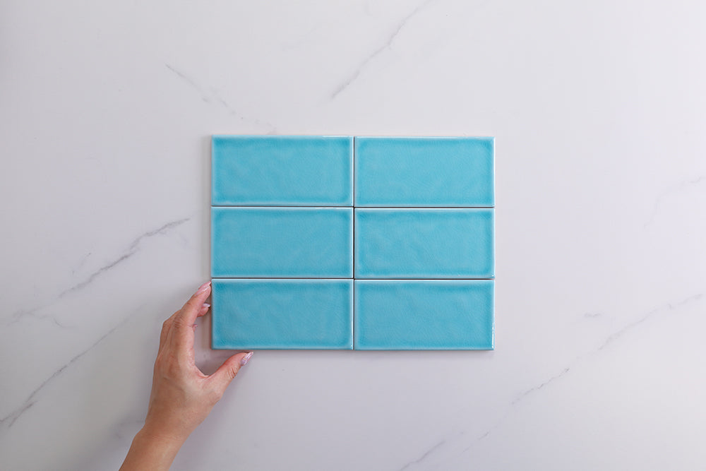 Cambridge Blue Gloss Subway Crackle Tile – Wellsons